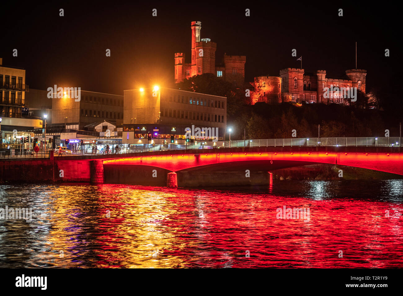Night image inverness castle in inverness hi-res stock photography and ...