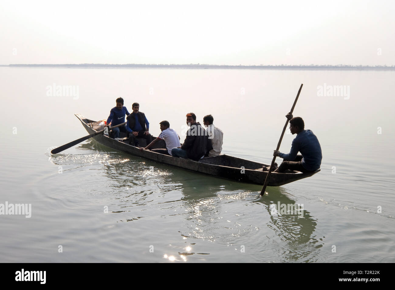 Ferry boat on the Brahmaputra River in Tezpur, Assam State, India ...