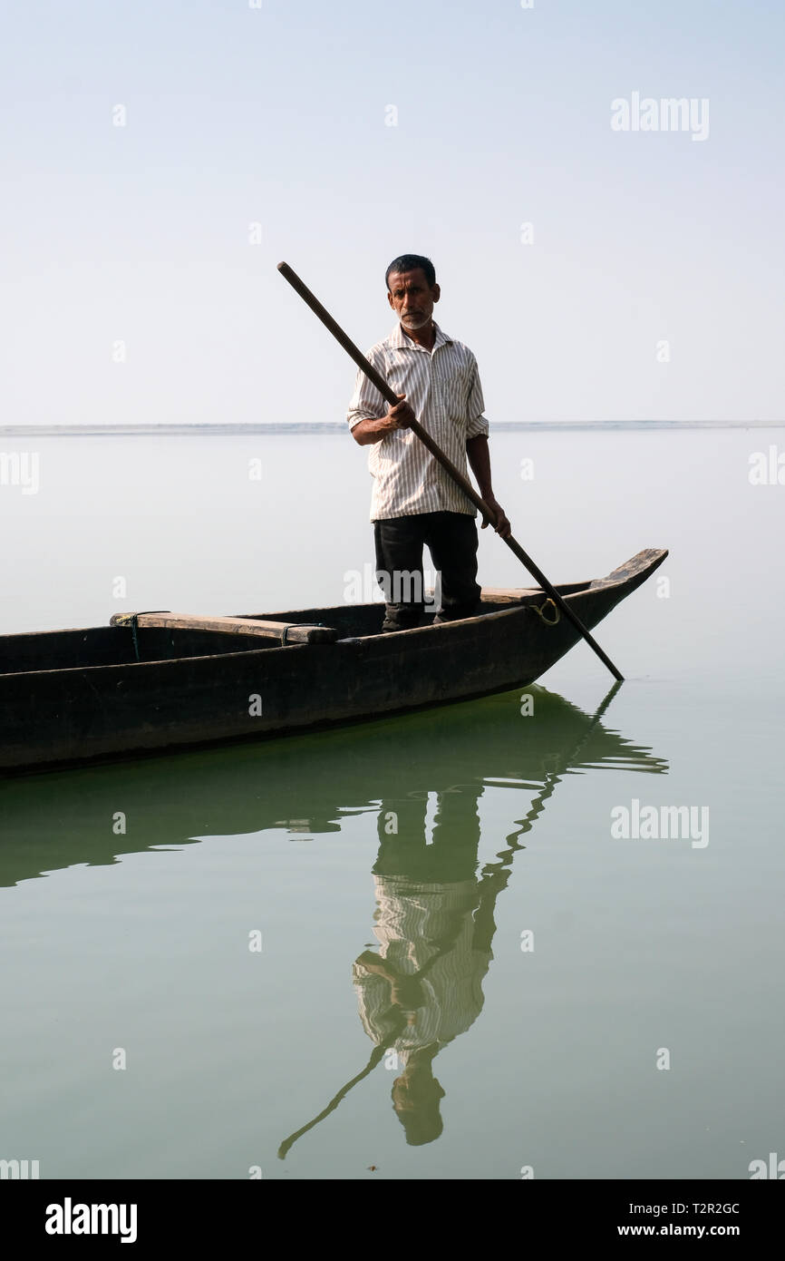 Ferry boat on the Brahmaputra River in Tezpur, Assam State, India ...