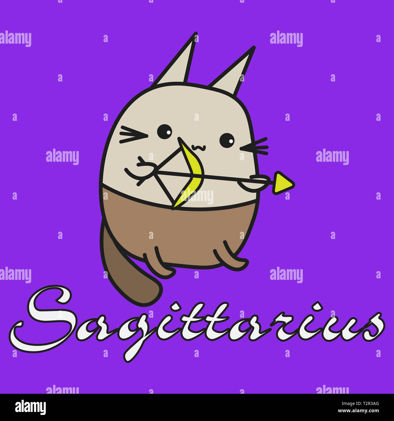 Bunny is a zodiac sign of Sagittarius in a cartoon style. illustration ...