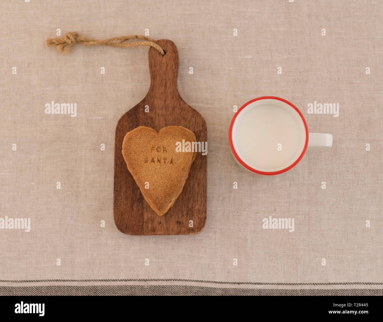 Heart Shaped Cookie For santa Stock Photo - Alamy