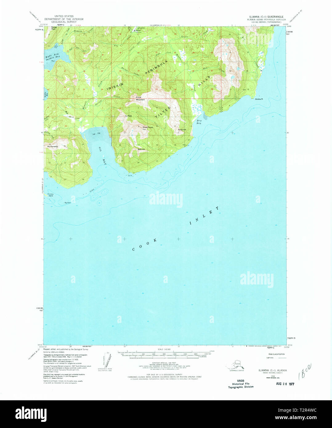 Map of alaska 1958 Cut Out Stock Images & Pictures - Alamy