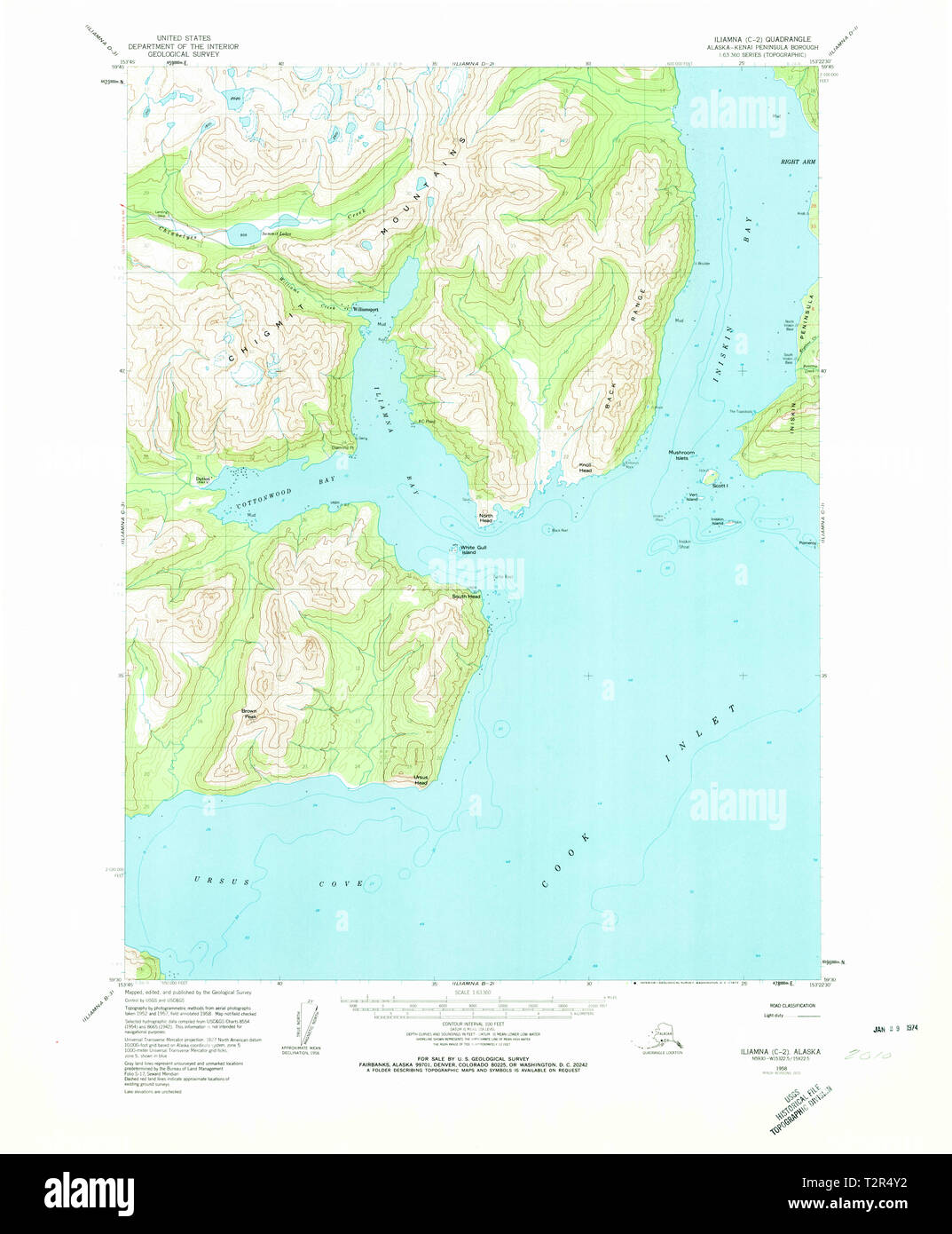 Map of alaska 1958 Cut Out Stock Images & Pictures - Alamy