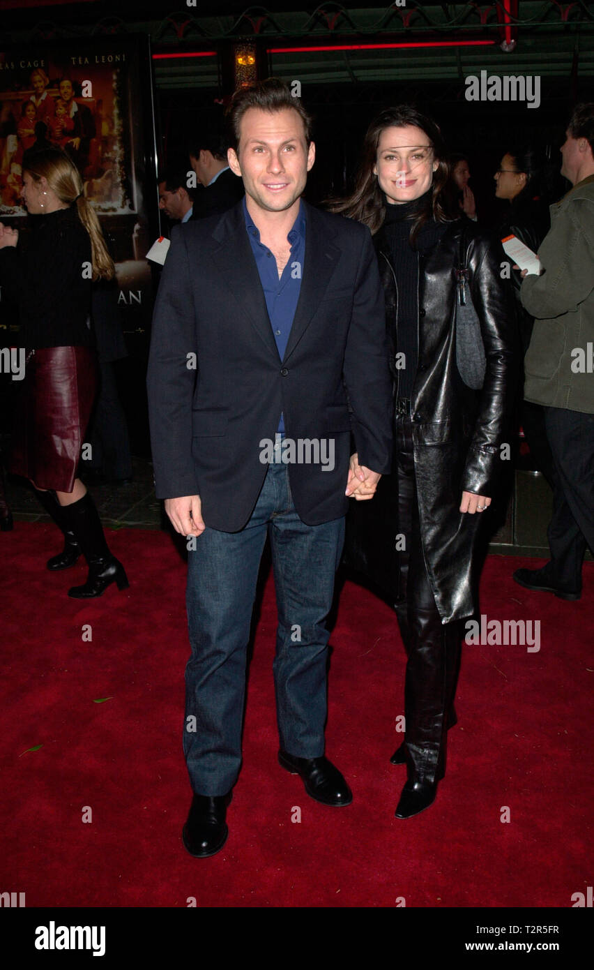 LOS ANGELES, CA. December 12, 2000: Actor Christian Slater & wife RYAN ...