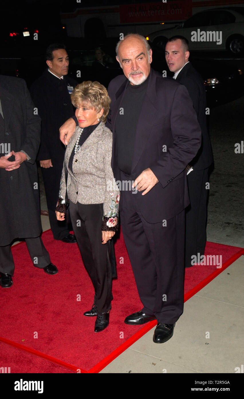 LOS ANGELES, CA. December 01, 2000: Actor Sean Connery & wife MICHELINE ...