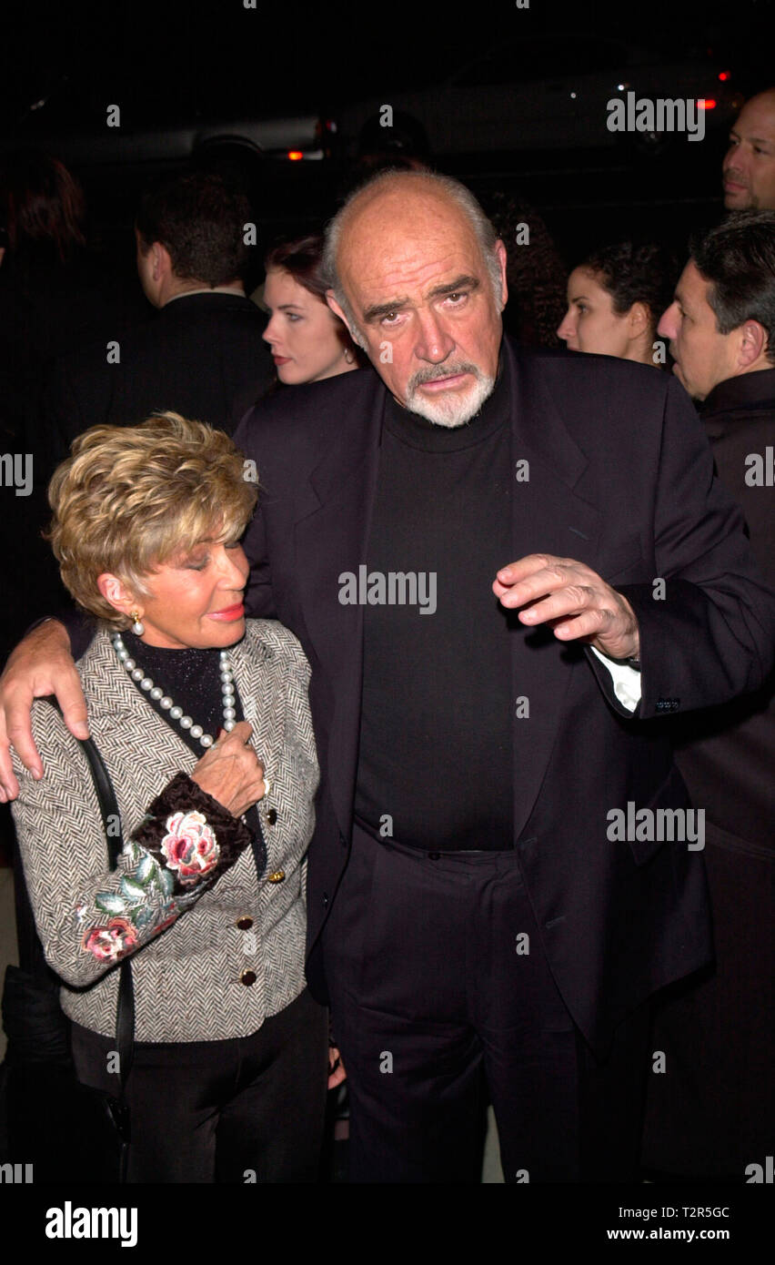 LOS ANGELES, CA. December 01, 2000: Actor Sean Connery & wife MICHELINE ...