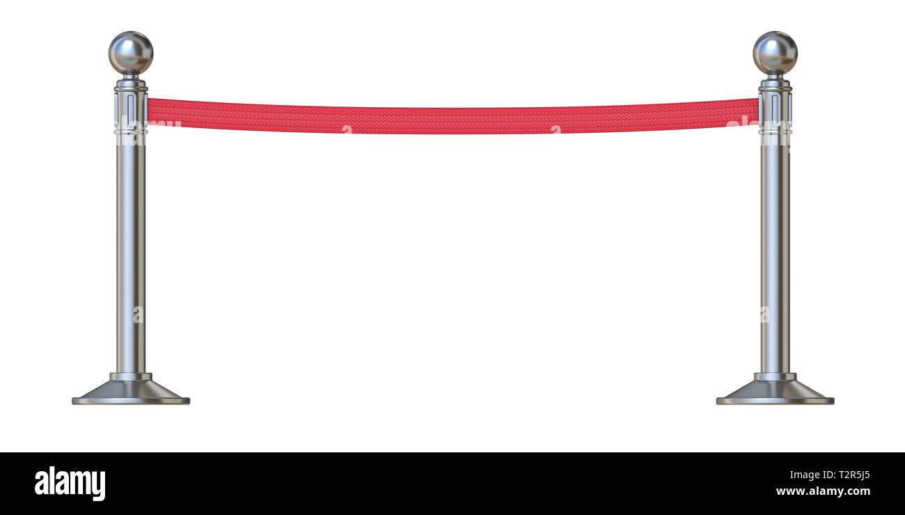 Red barrier tape 3D render illustration isolated on white background ...