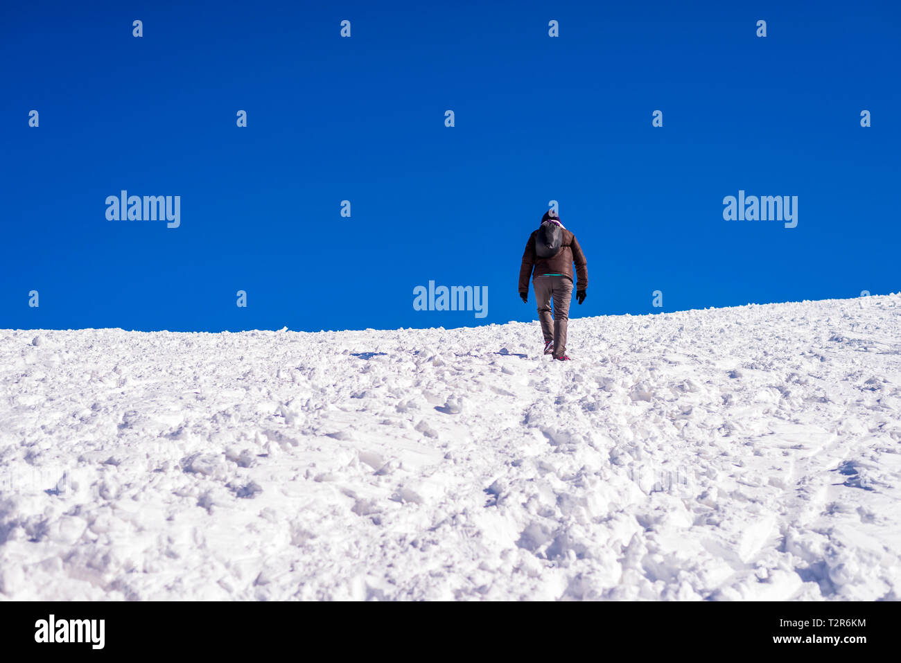 Climber on snow field hi-res stock photography and images - Alamy