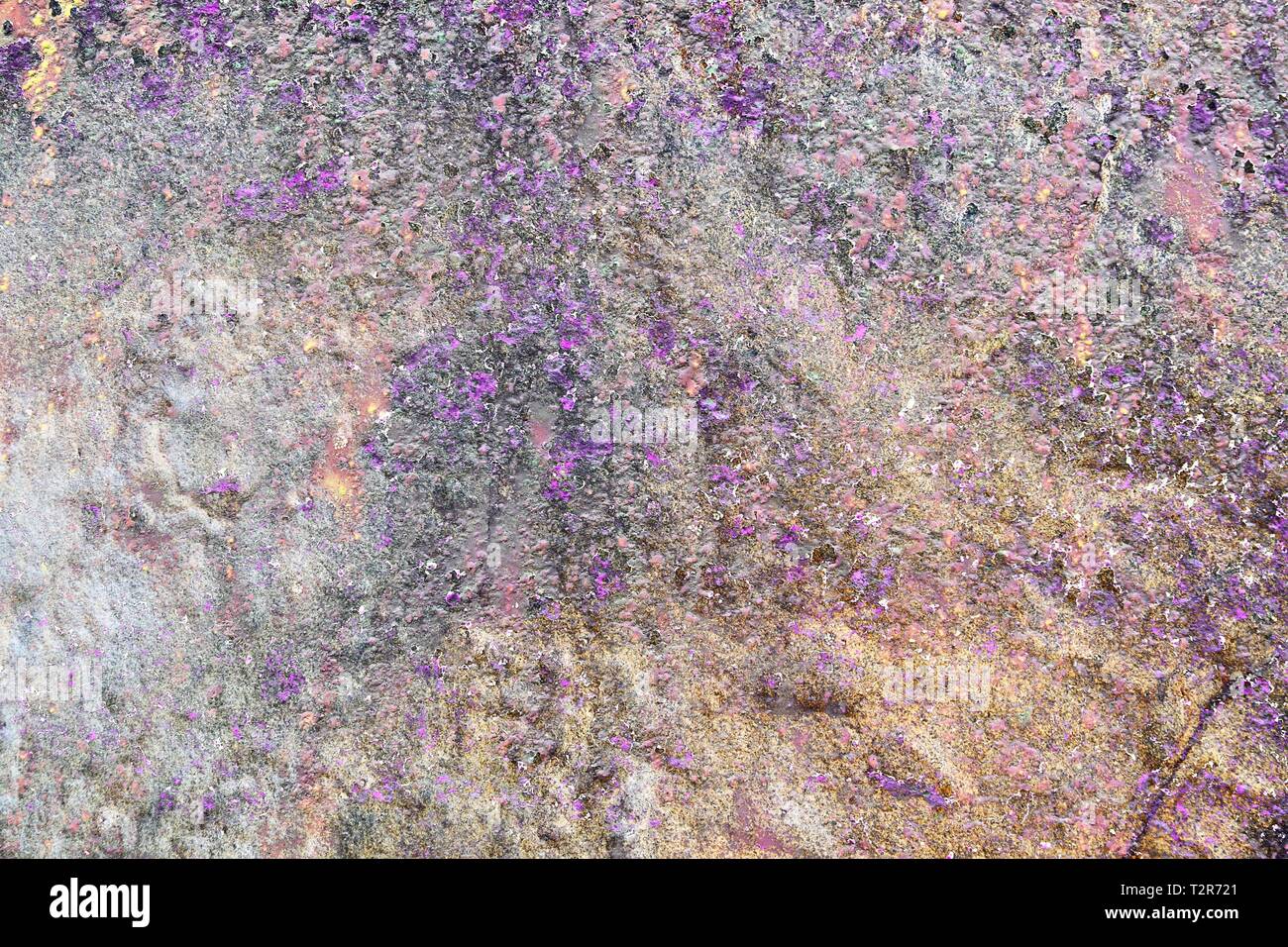 Close up detailed surface of rust and granite materials at different ...