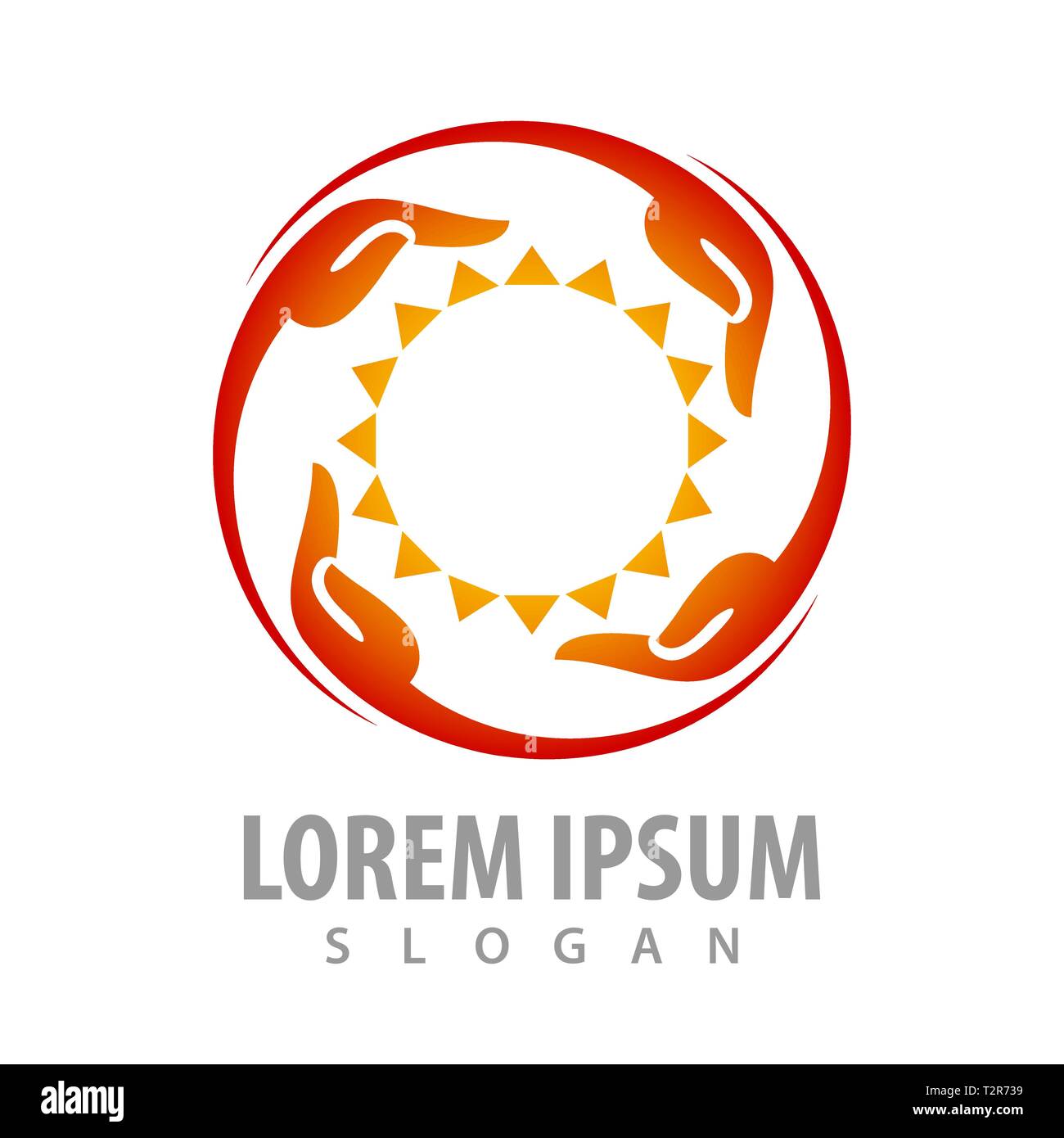 Rotate hand with sunlight concept design. Symbol graphic template ...
