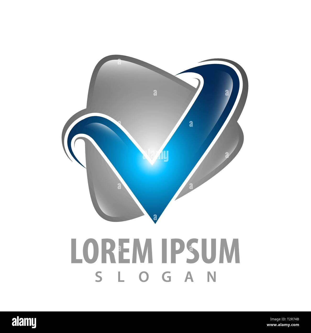 Triangle letter V concept design. Symbol graphic template element Stock ...