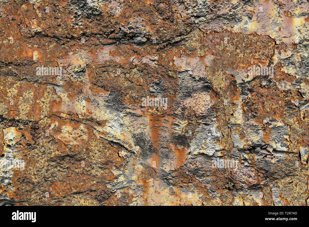 Close up detailed surface of rust and granite materials at different ...