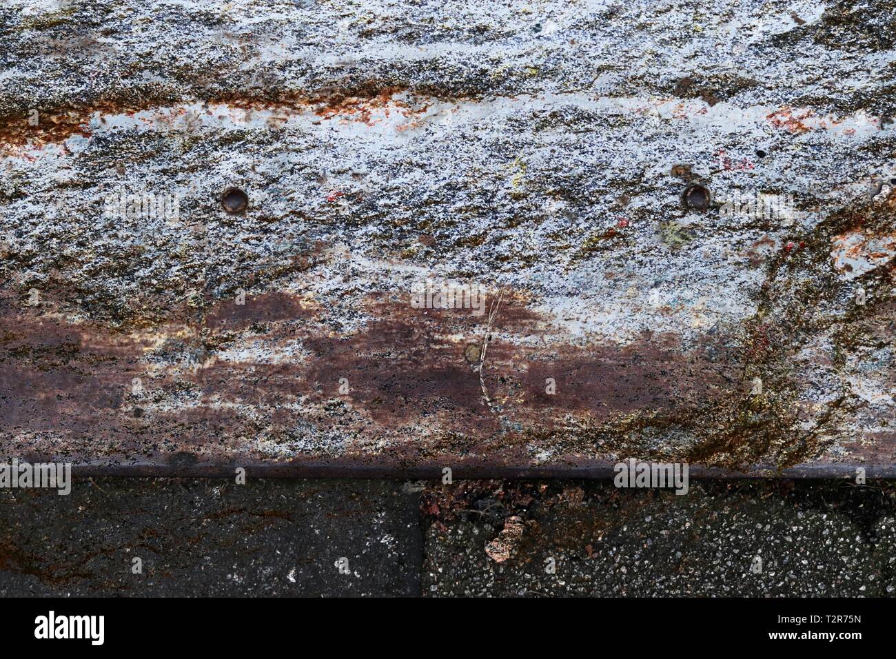 Close up detailed surface of rust and granite materials at different ...