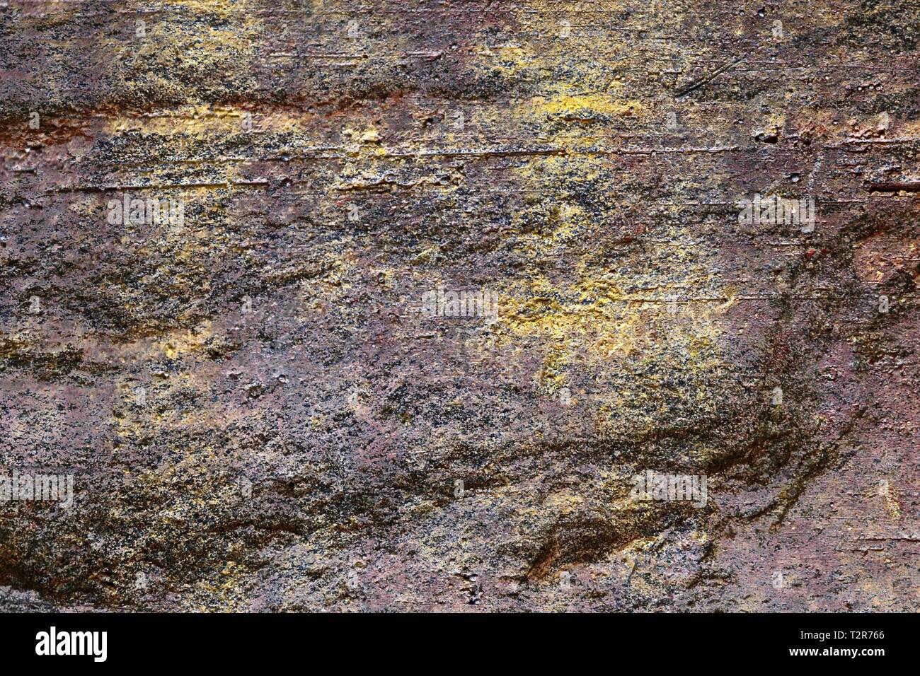 Close up detailed surface of rust and granite materials at different ...