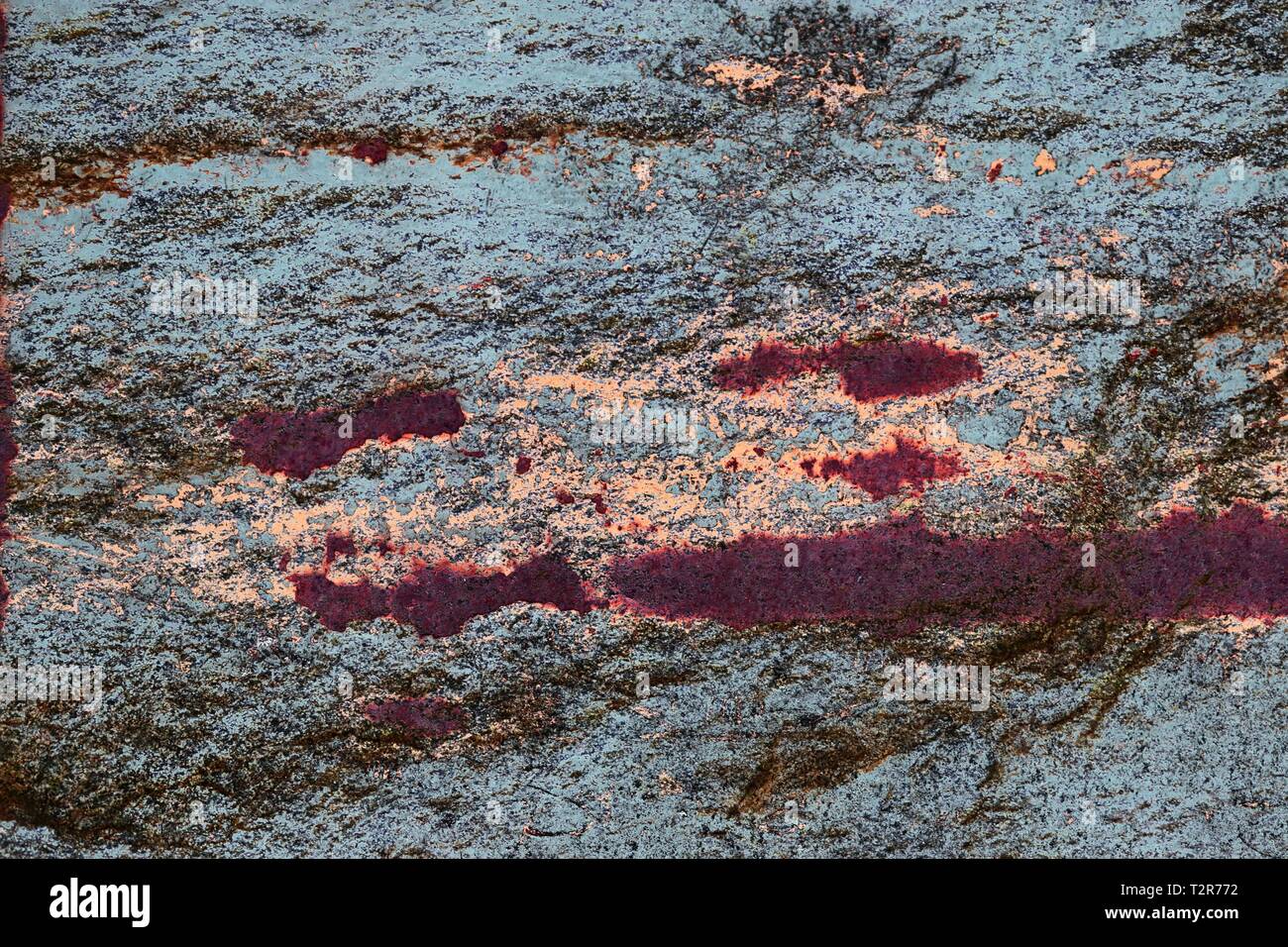Close up detailed surface of rust and granite materials at different ...