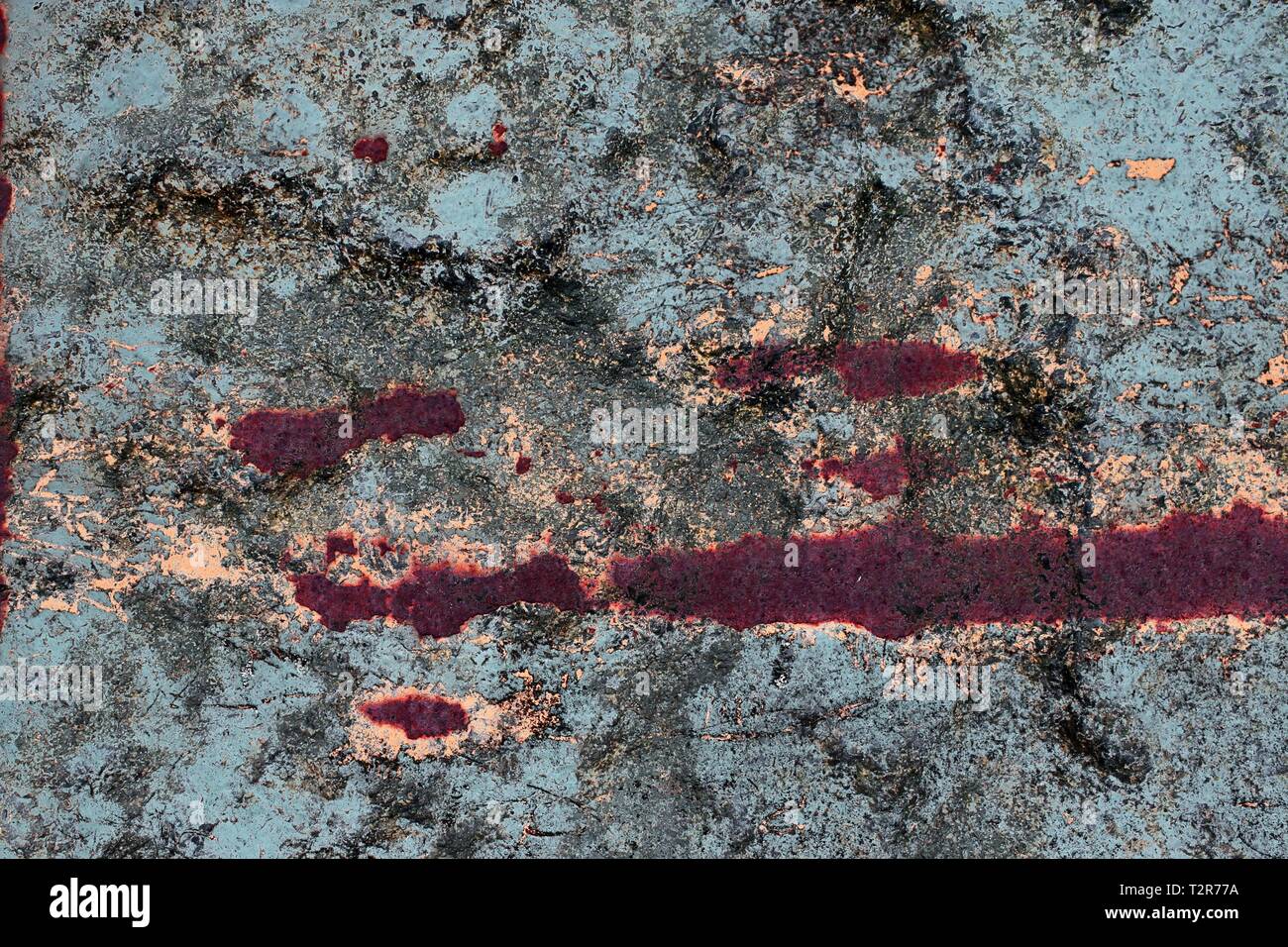Close up detailed surface of rust and granite materials at different ...