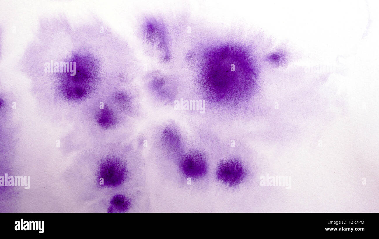 Abstract watercolor hand painting. Textural background. Purple color ...