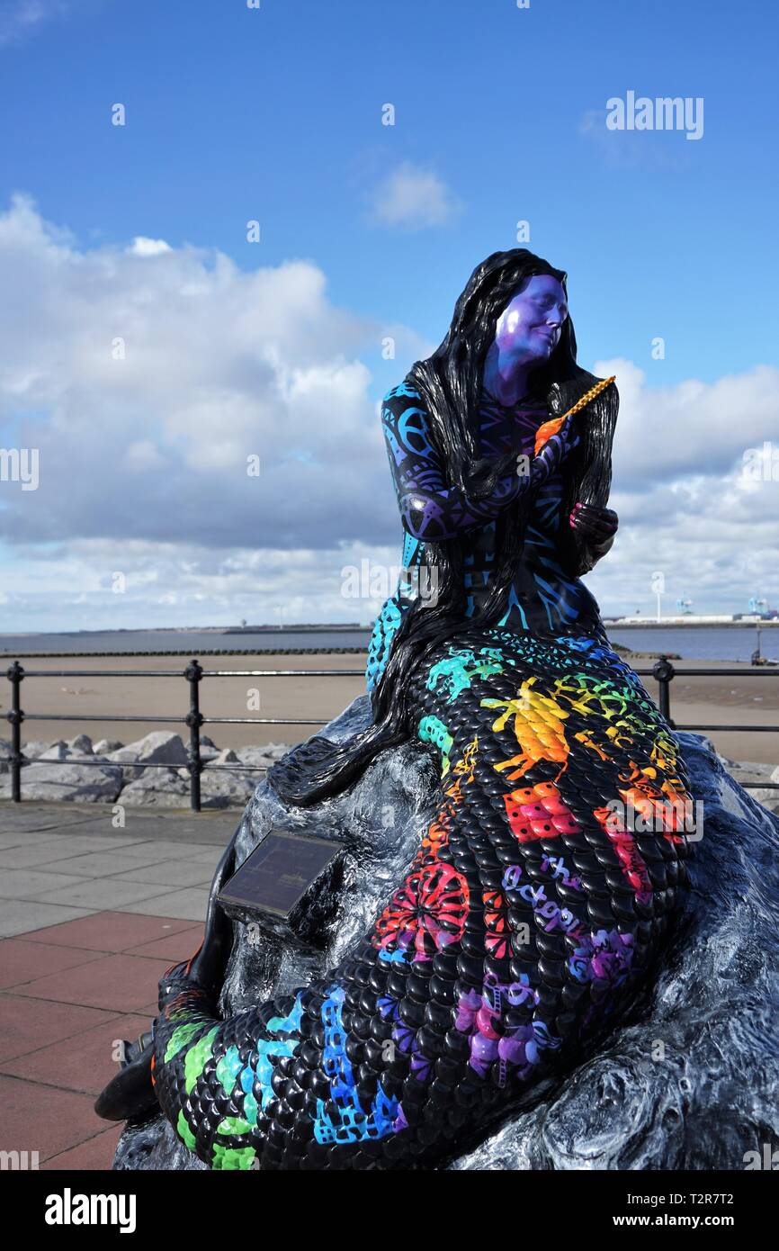 Mermaid On Marine Promenade, New Brighton Stock Photo - Alamy