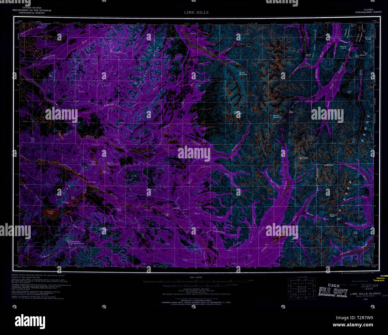 Map of alaska 1958 hi-res stock photography and images - Alamy