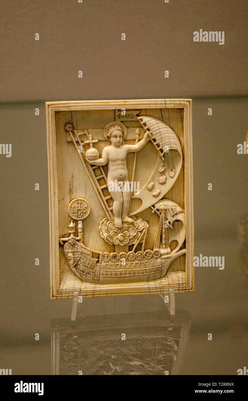 Christ ivory plaque of the child christ. Goa, India. Mid 17th century ...