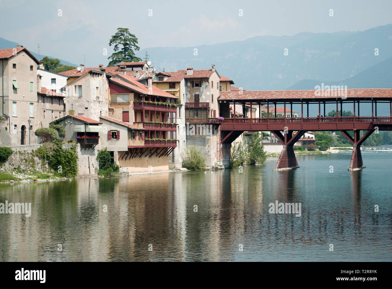 the beautiful wooden bridge of Bassano del Grappa Stock Photo - Alamy