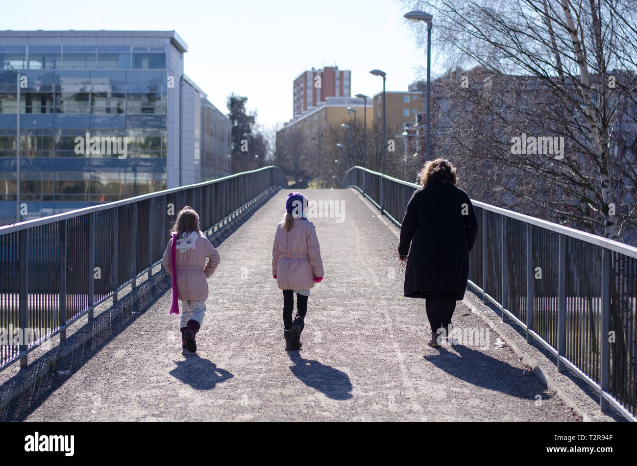 Walking over bridge kid hi-res stock photography and images - Alamy
