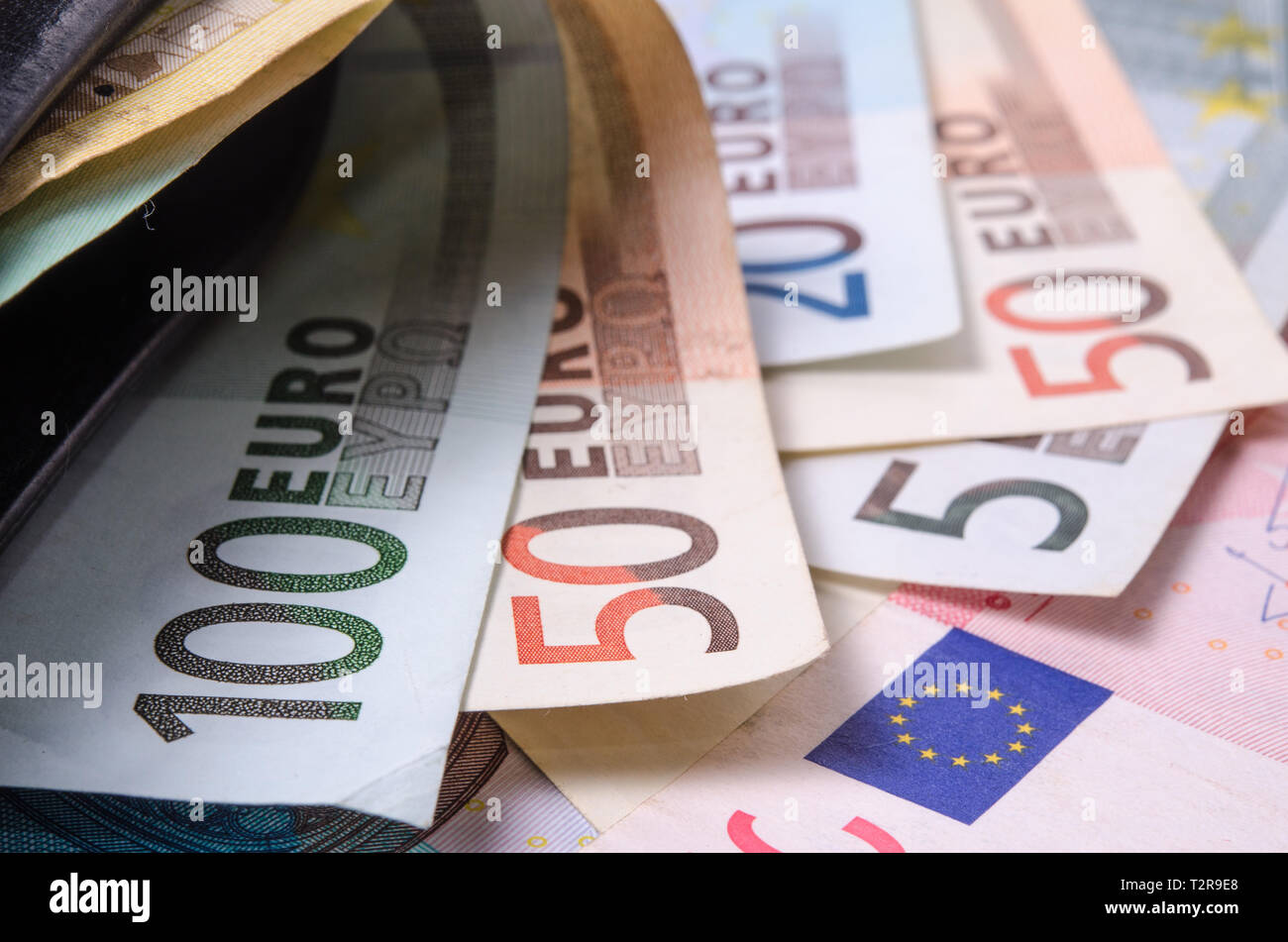 Euro banknotes from the first series of various denominations Stock ...