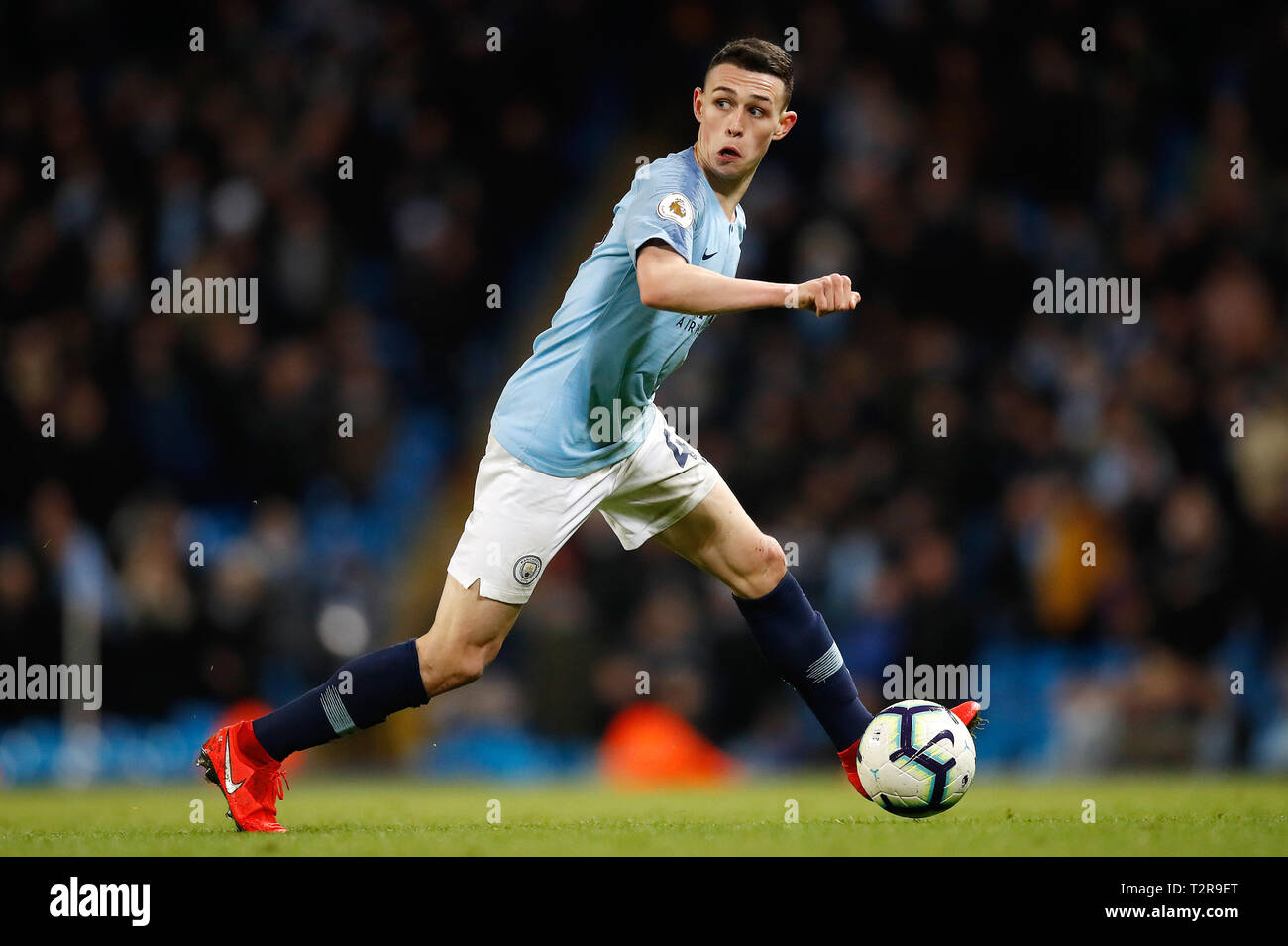 Manchester City's Phil Foden in action during the Premier League match ...