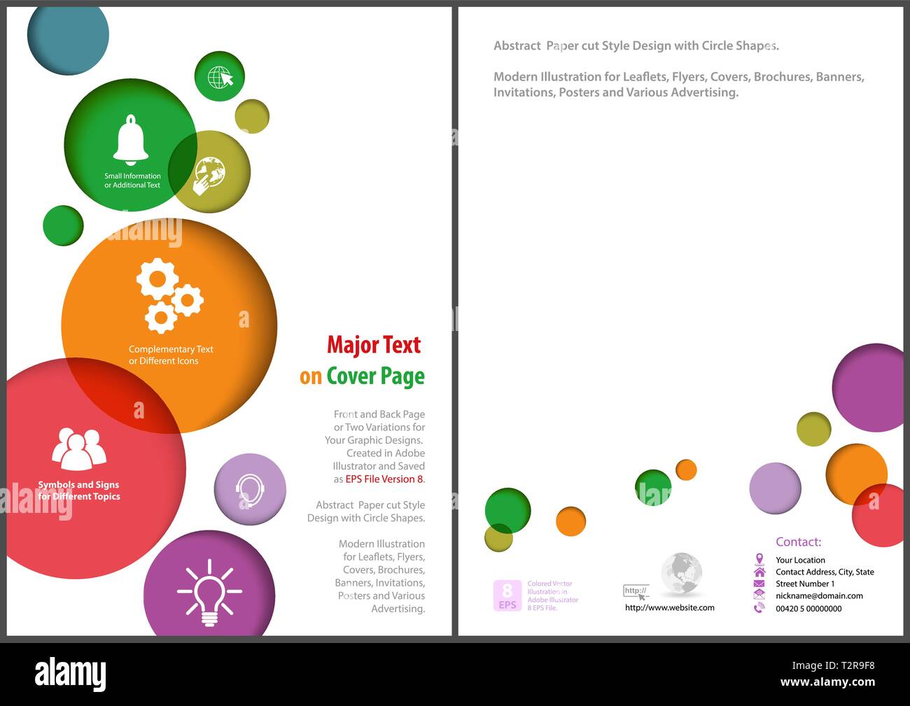 Flyer Template with Colorful Circles on White Background Stock Vector ...