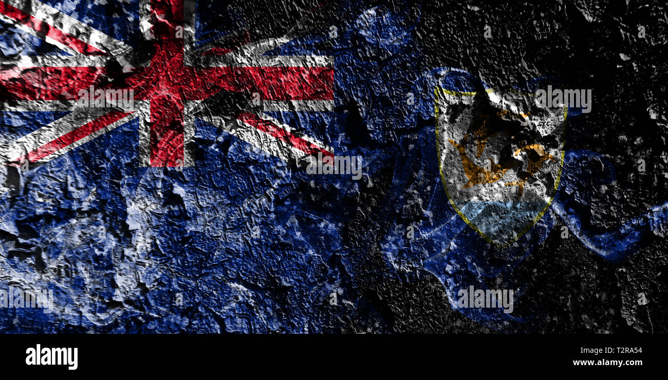 British Overseas Territories - Anguilla smoky mystical flag on the old ...