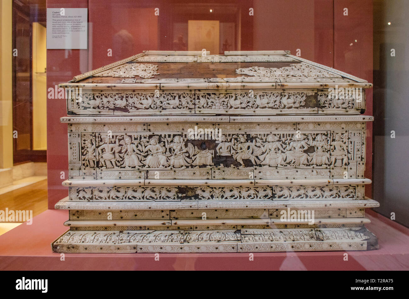 Carved casket. Made out of wood and ivory. Sri Lanka. Kandyan Period ...