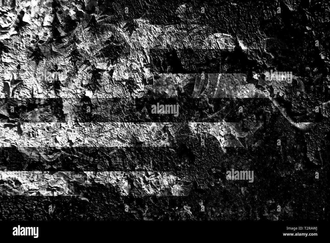 Flag of Brittany smoky mystical flag on the old dirty wall background ...