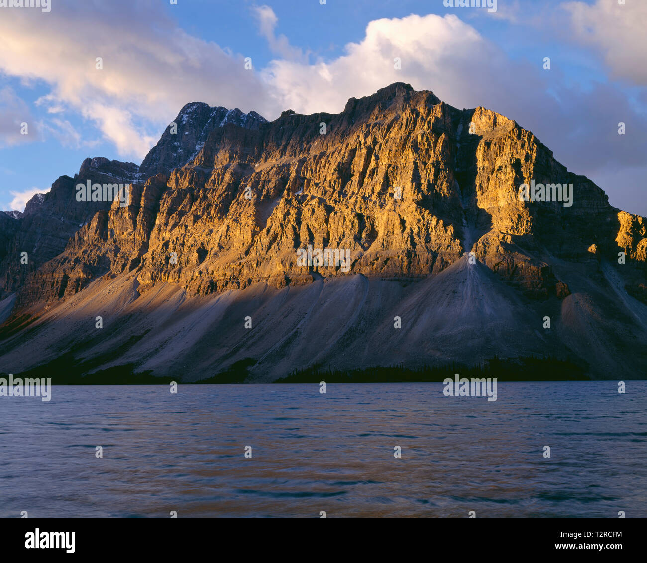 Canada, Alberta, Banff National Park, Sunrise on Crowfoot Mountain ...