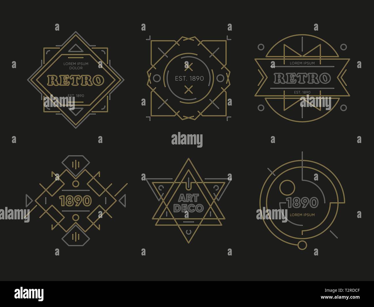 Geometric logos. Set of abstract geometric vector logos simple shape ...