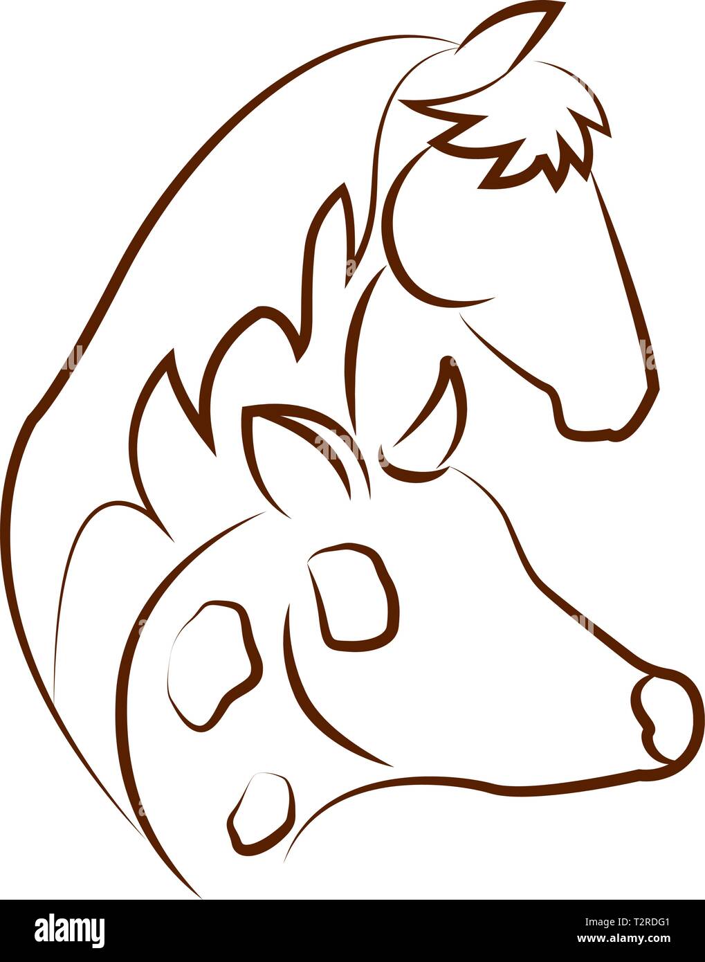 abstract animals draw on a white background, vector illustration design ...