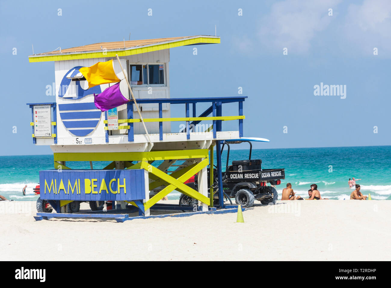 Miami Beach Florida,Atlantic Ocean water lifeguard,tower,stand,ocean ...
