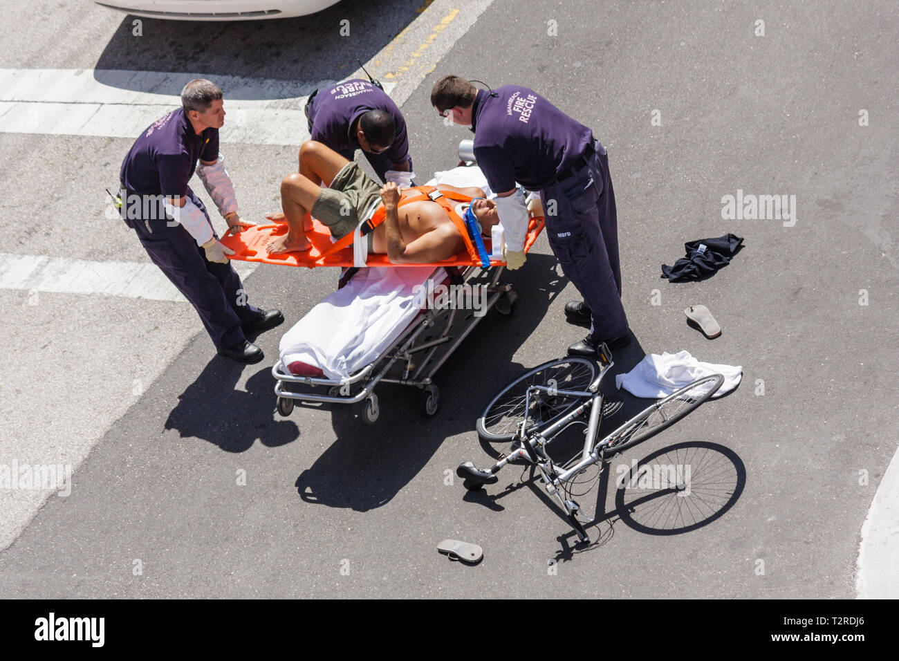 Miami Beach Florida Intersection Corner Accident Cyclist Bicycle