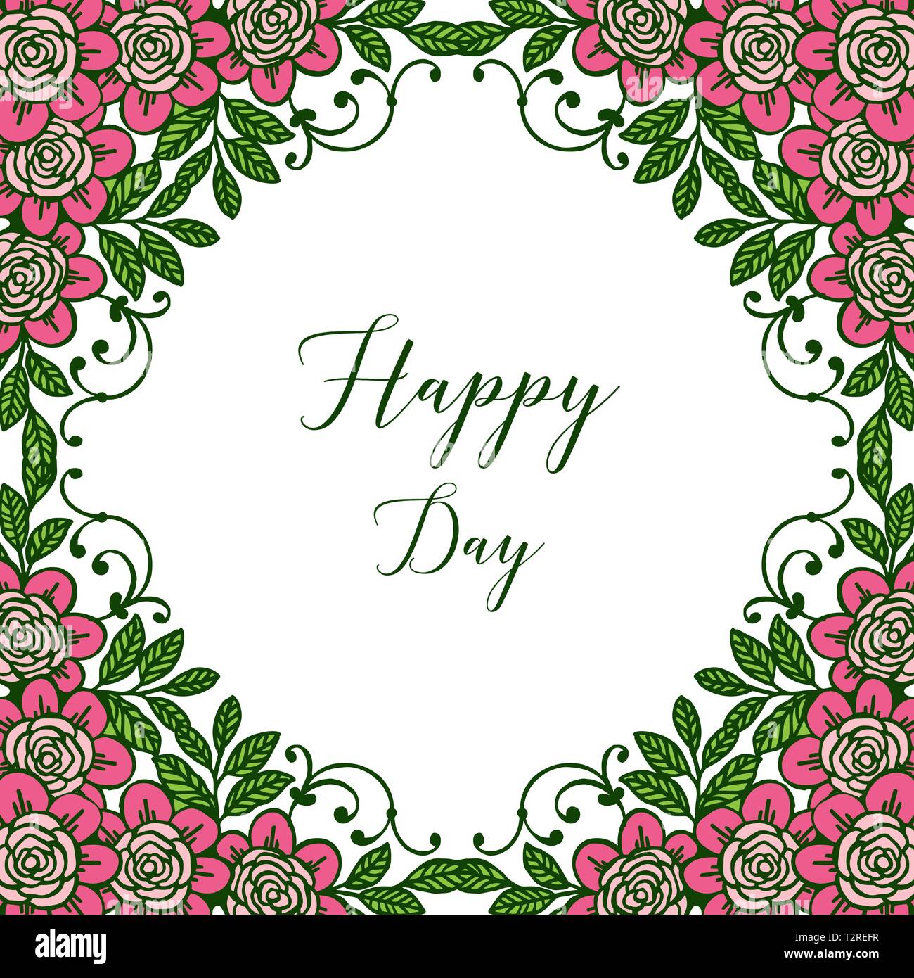 Vector illustration various floral frame for design happy day hand ...