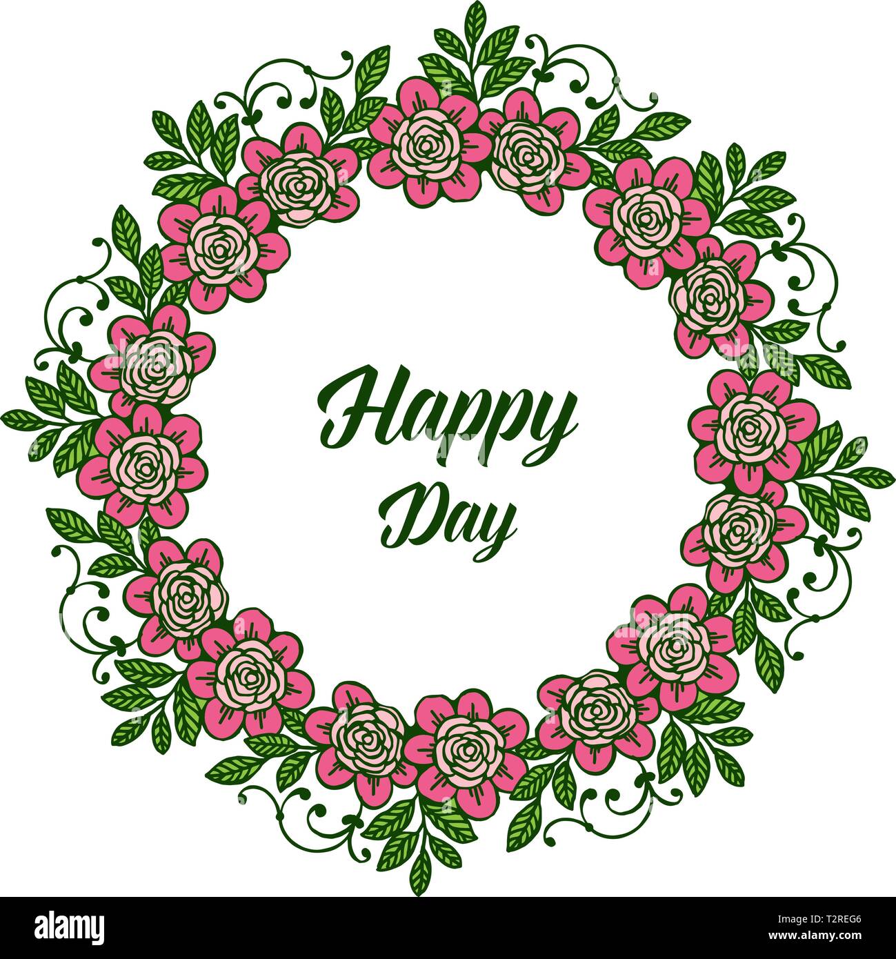 Vector illustration various floral frame for design happy day hand ...