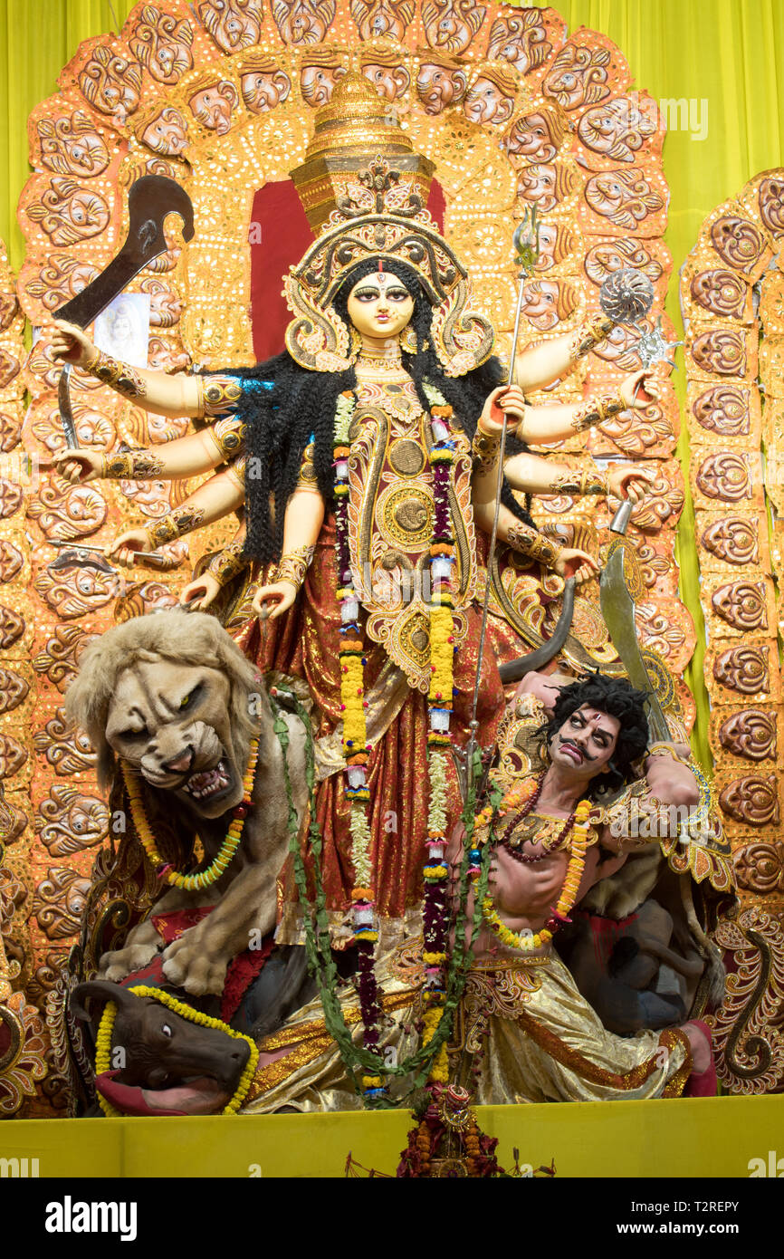 Carving on temple durga temple hi-res stock photography and images - Alamy