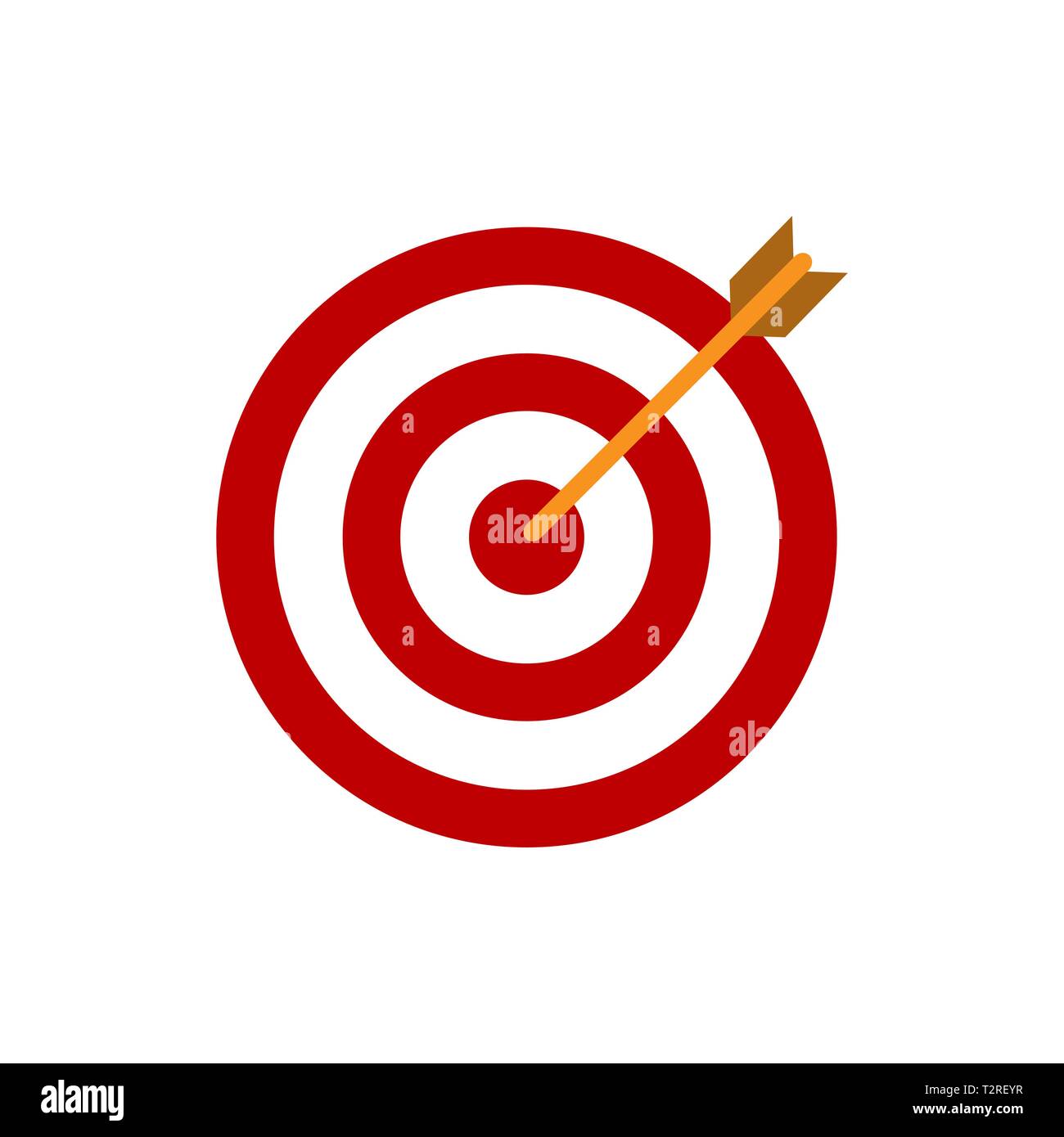 Vector illustration, flat design. Bow, center focus target icon Stock ...