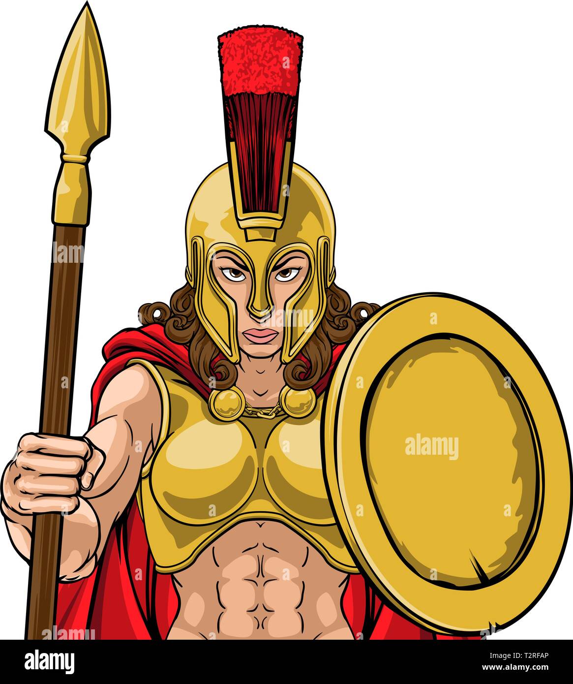 Athena with helmet and spear Stock Vector Images - Alamy