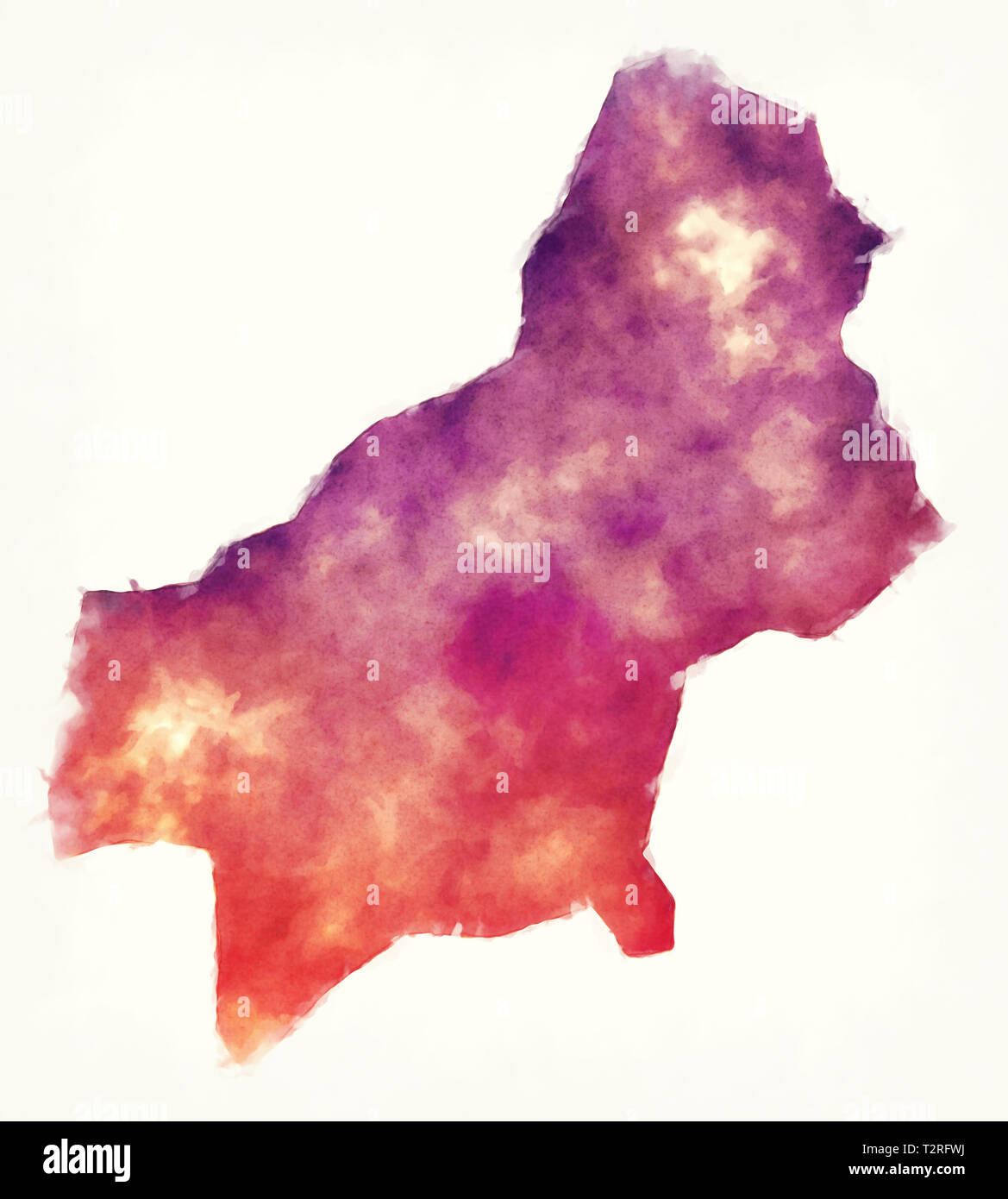 Paktia watercolor province map of Afghanistan Stock Photo - Alamy