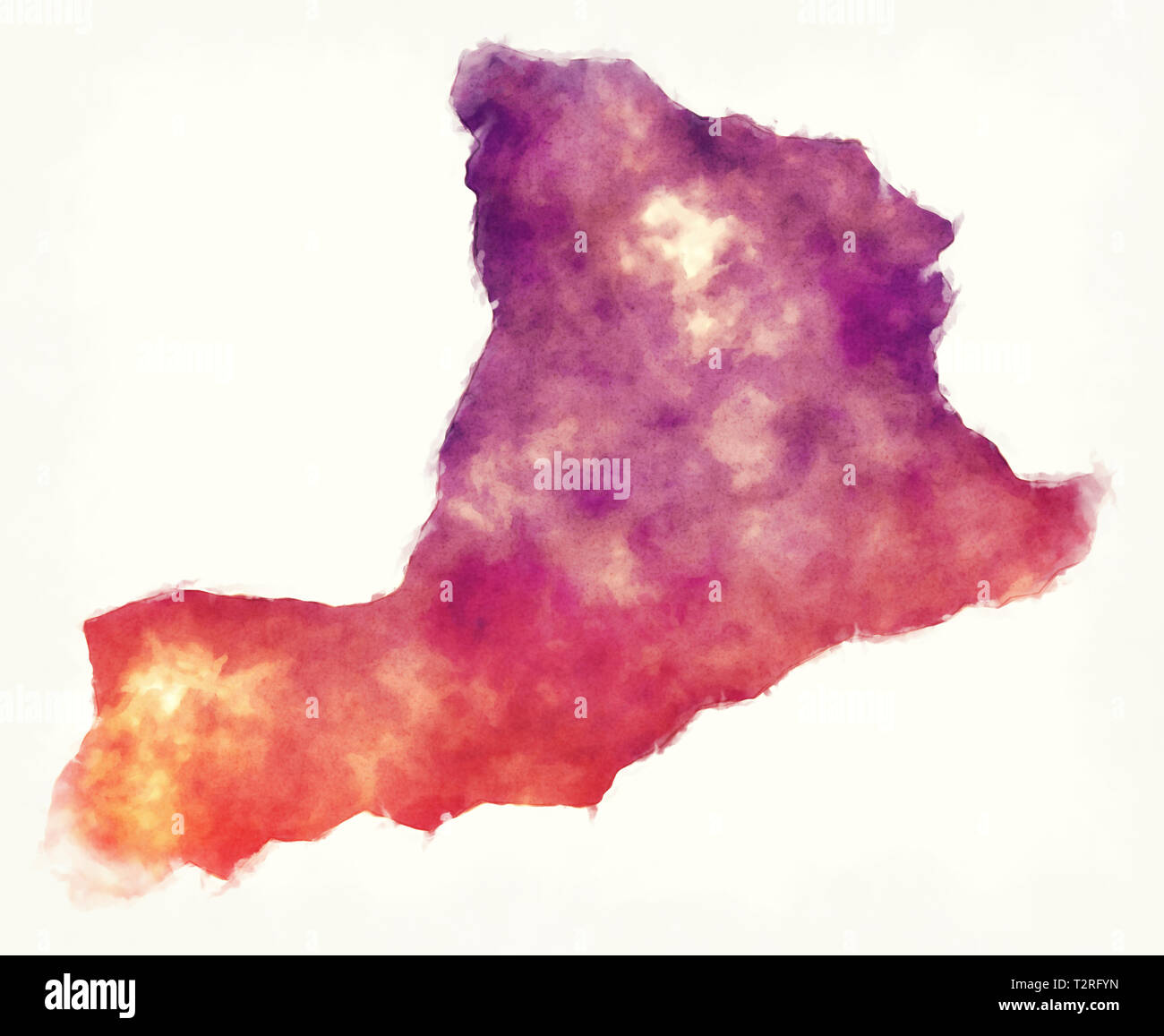 Baghlan watercolor province map of Afghanistan Stock Photo - Alamy