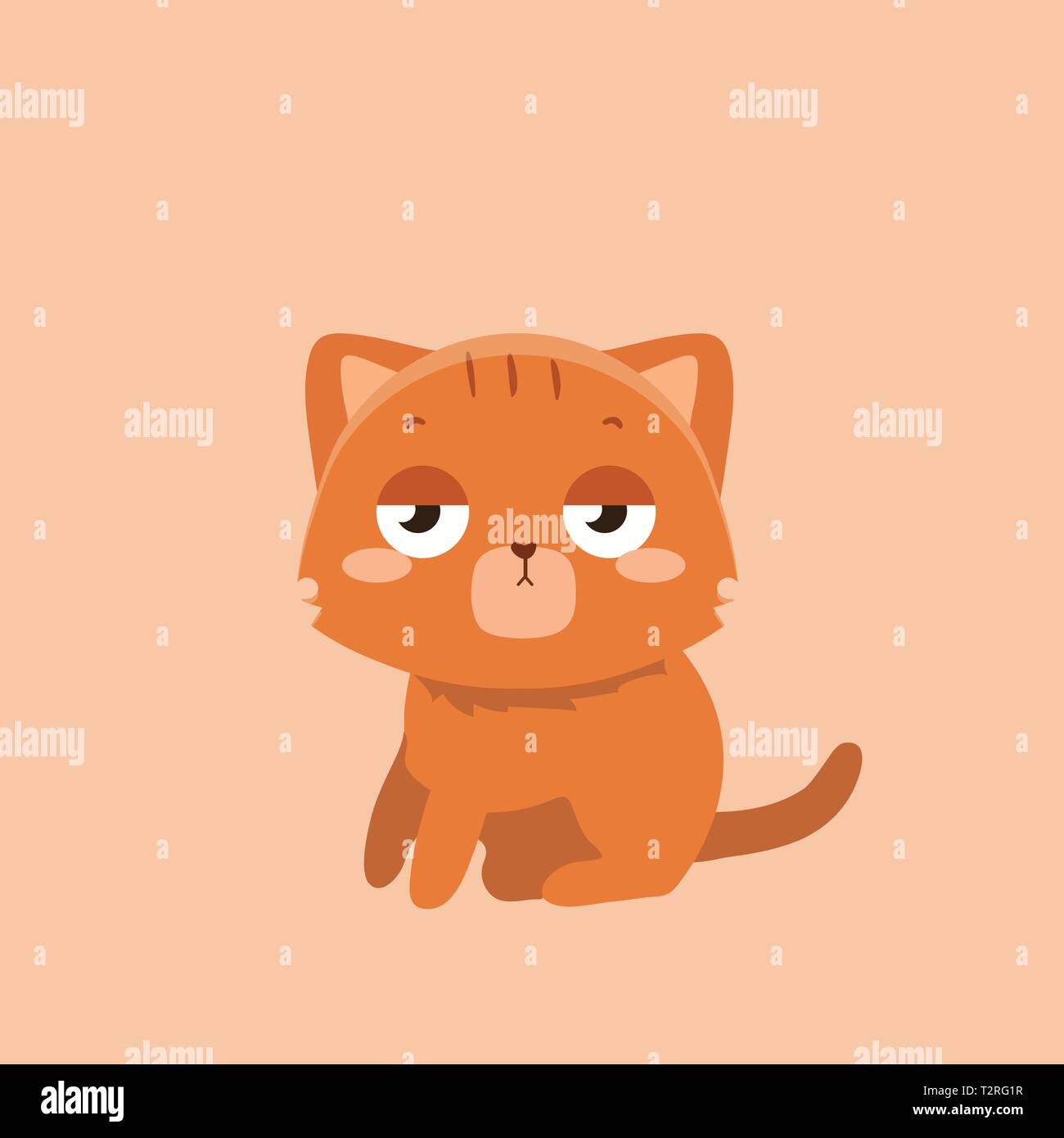 Cute cat illustration on pastel background Stock Vector Image & Art - Alamy