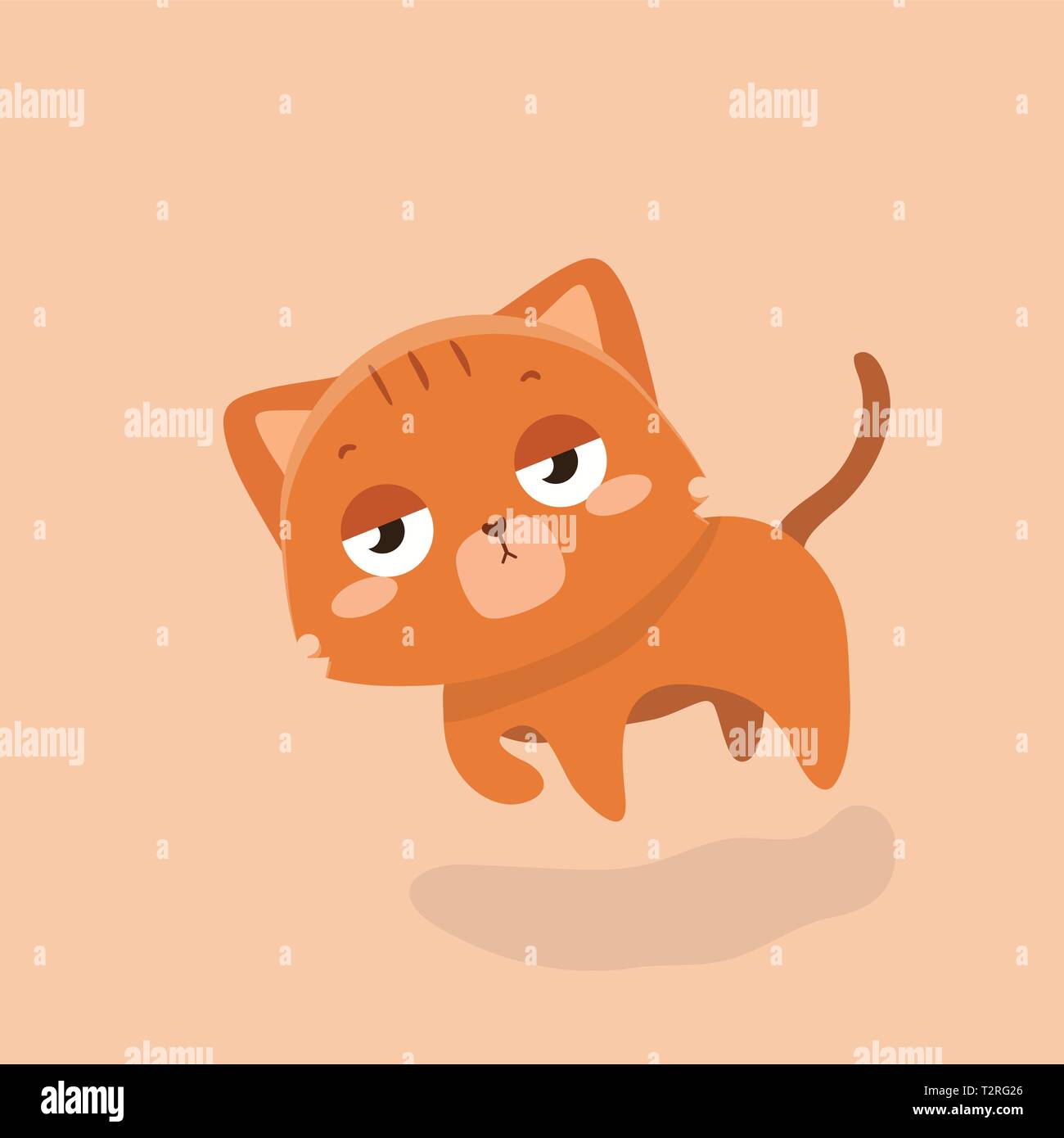 Cute cat illustration on pastel background Stock Vector Image & Art - Alamy