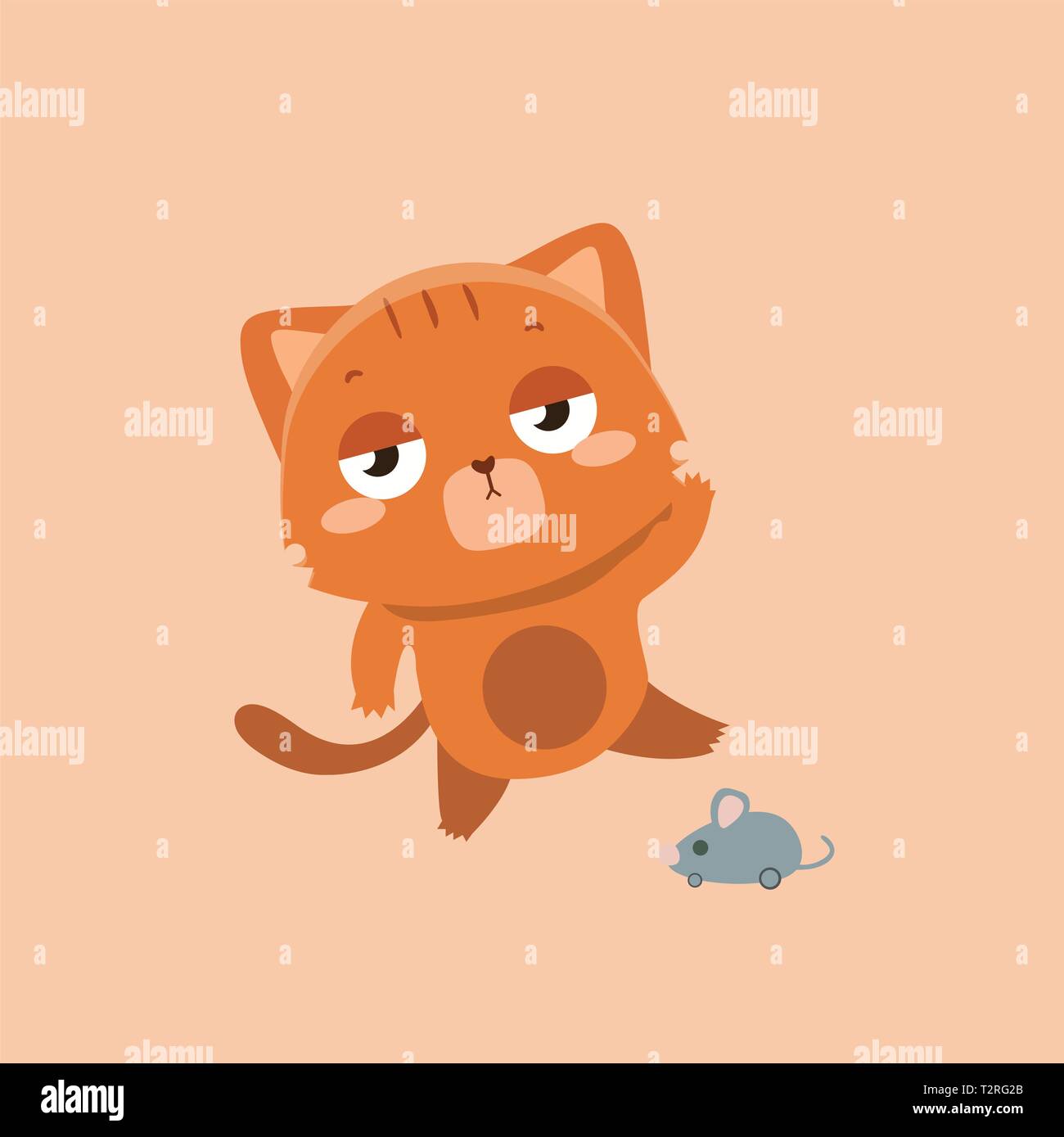 Cute cat illustration on pastel background Stock Vector Image & Art - Alamy