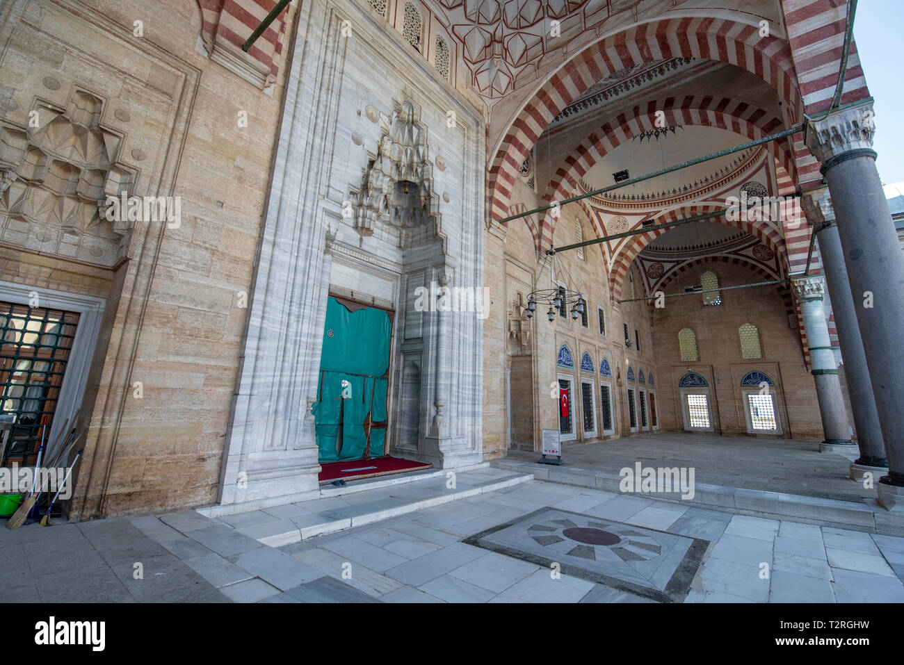 Courtyard of Selimiye Mosque in Edirne, Turkey. UNESCO World Heritage ...