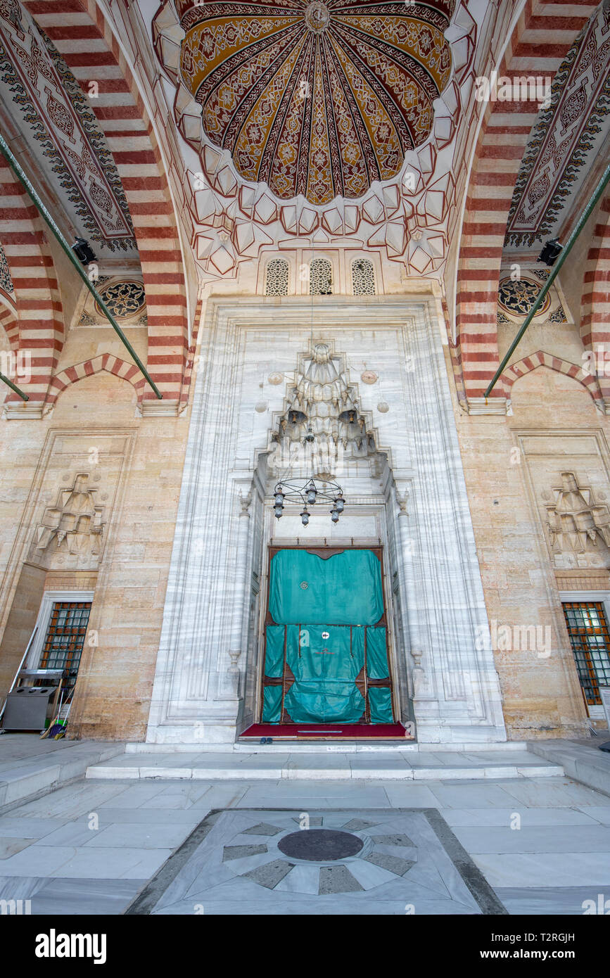 Courtyard of Selimiye Mosque in Edirne, Turkey. UNESCO World Heritage ...