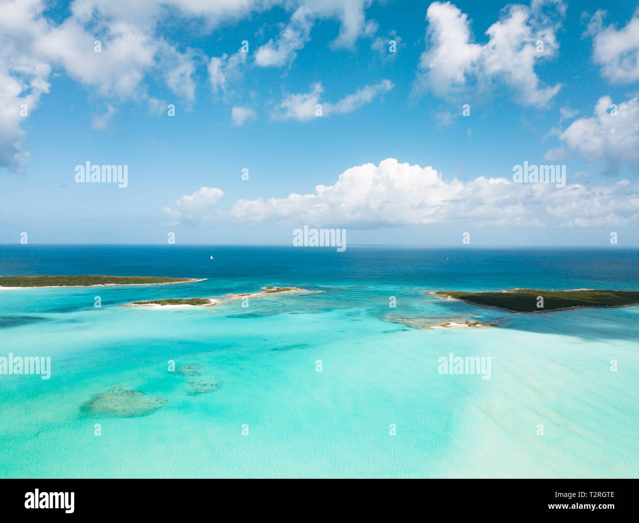 aerial view of Exuma at the Bahamas Stock Photo - Alamy